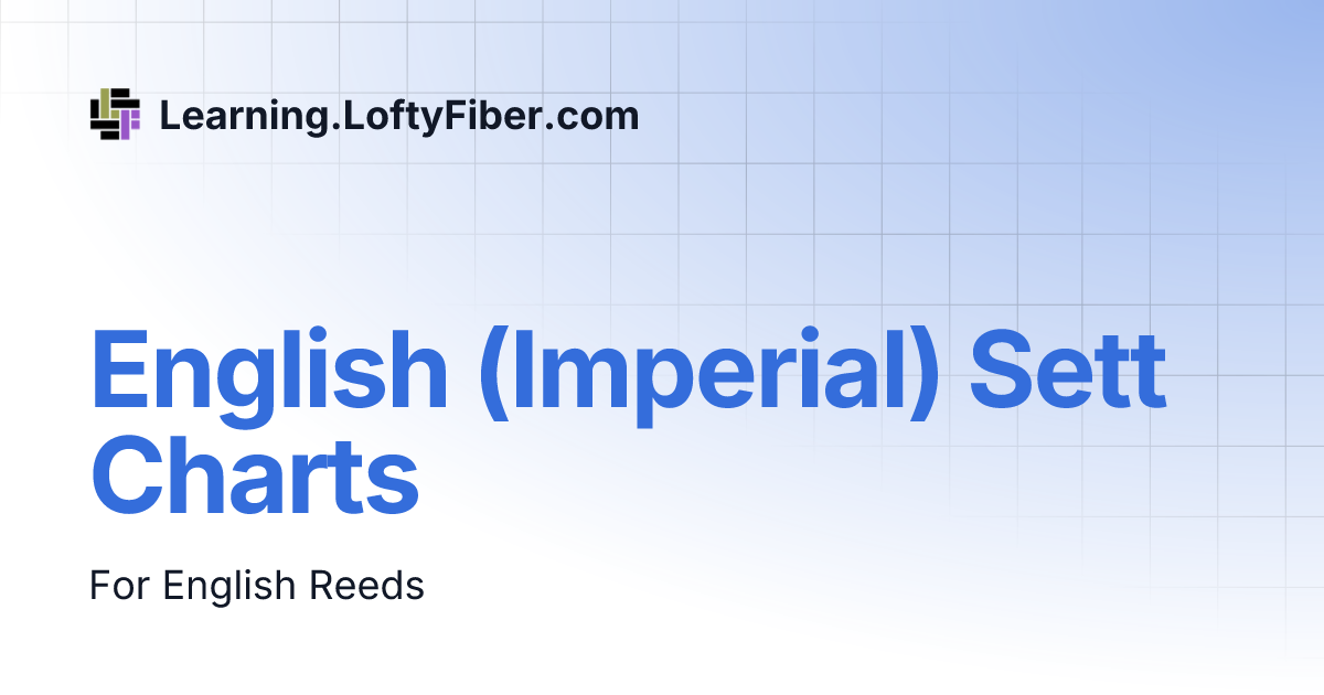English (Imperial) Sett Charts | Learning.LoftyFiber.com
